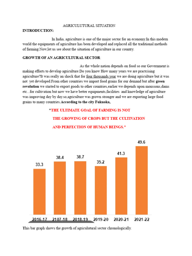Essay Agriculture | PDF | Agriculture | Food Industry
