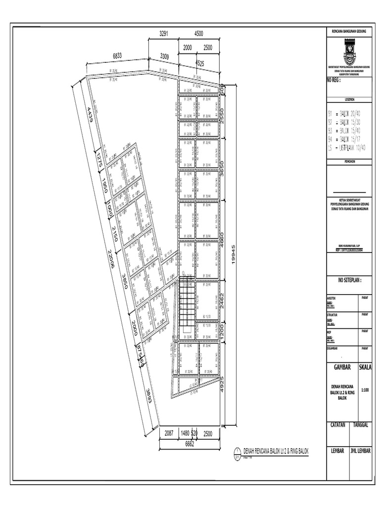 STR 03 - Denah Rencana Balok LT.2 & Ring Balok | PDF