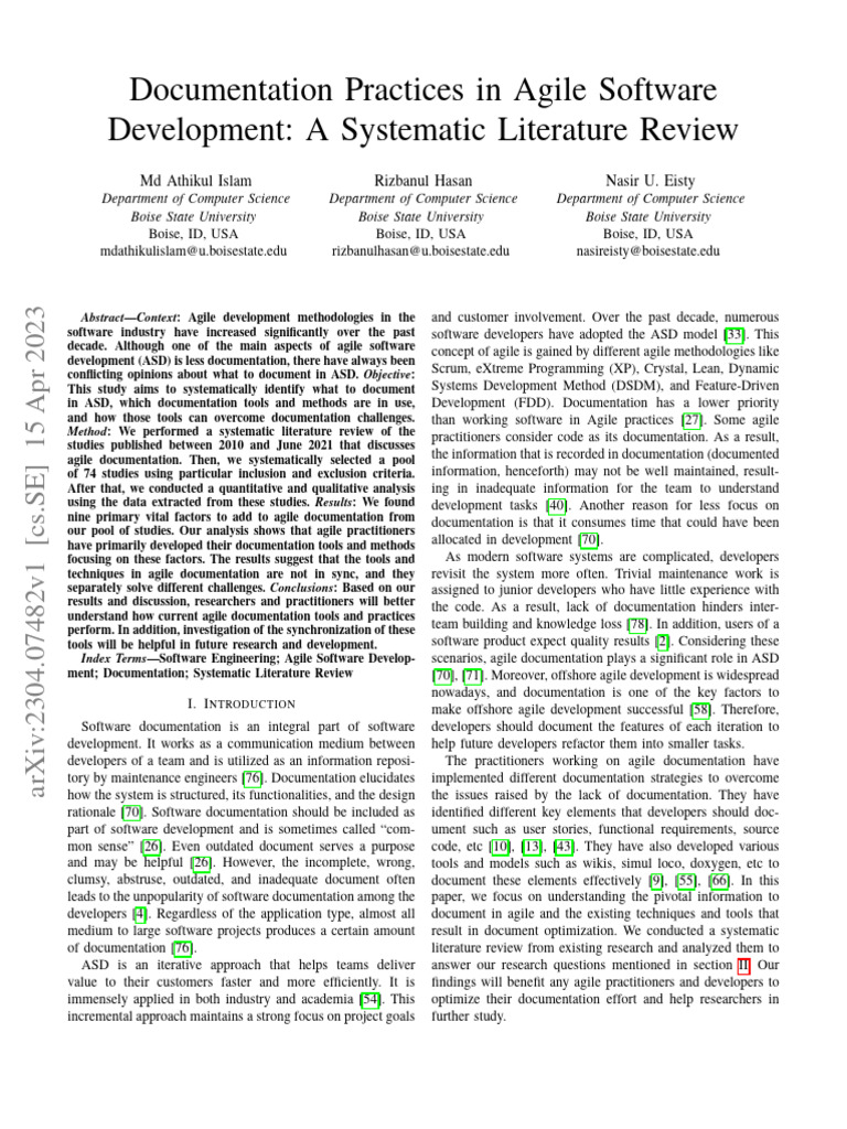 Agile Software Documentation Insights | PDF | Agile Software ...