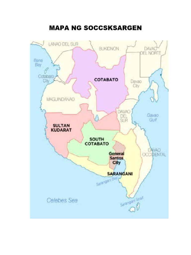Mapa NG Soccsksargen | PDF