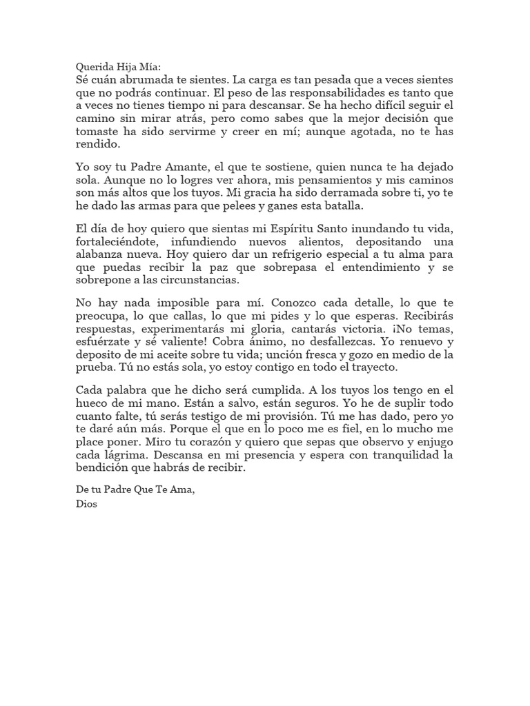 Querida Hija Mía | PDF