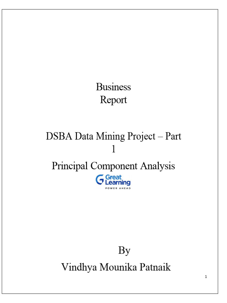 PCA Business Report - Part 1 | PDF | Principal Component Analysis | Covariance Matrix