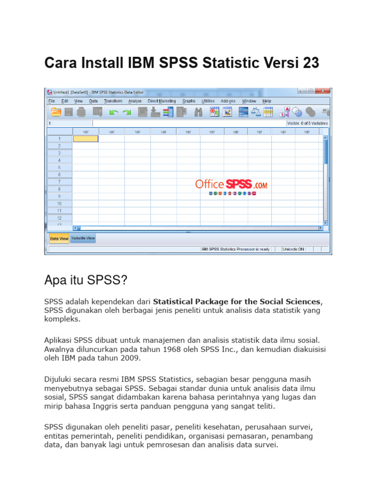 Cara Install IBM SPSS Statistic Versi 22 | PDF