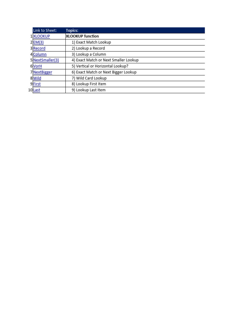 XLOOKUP Function Guide | PDF | Data Management | Information Science