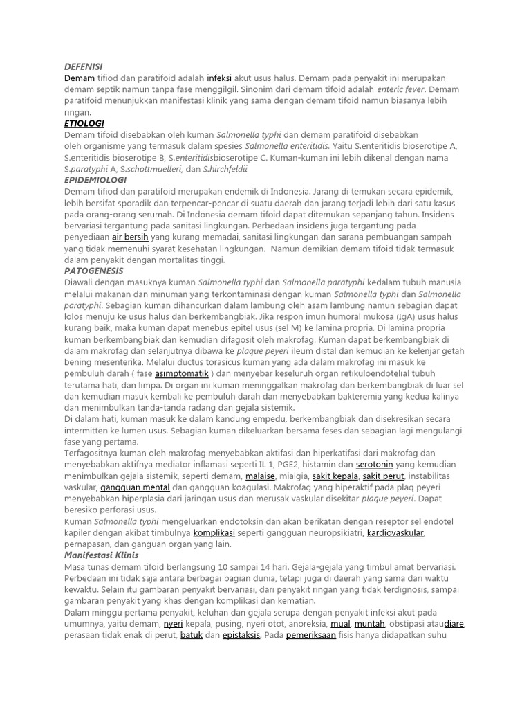 Panduan Lengkap Demam Tifoid dan Paratifoid | PDF | Kesehatan Holistik