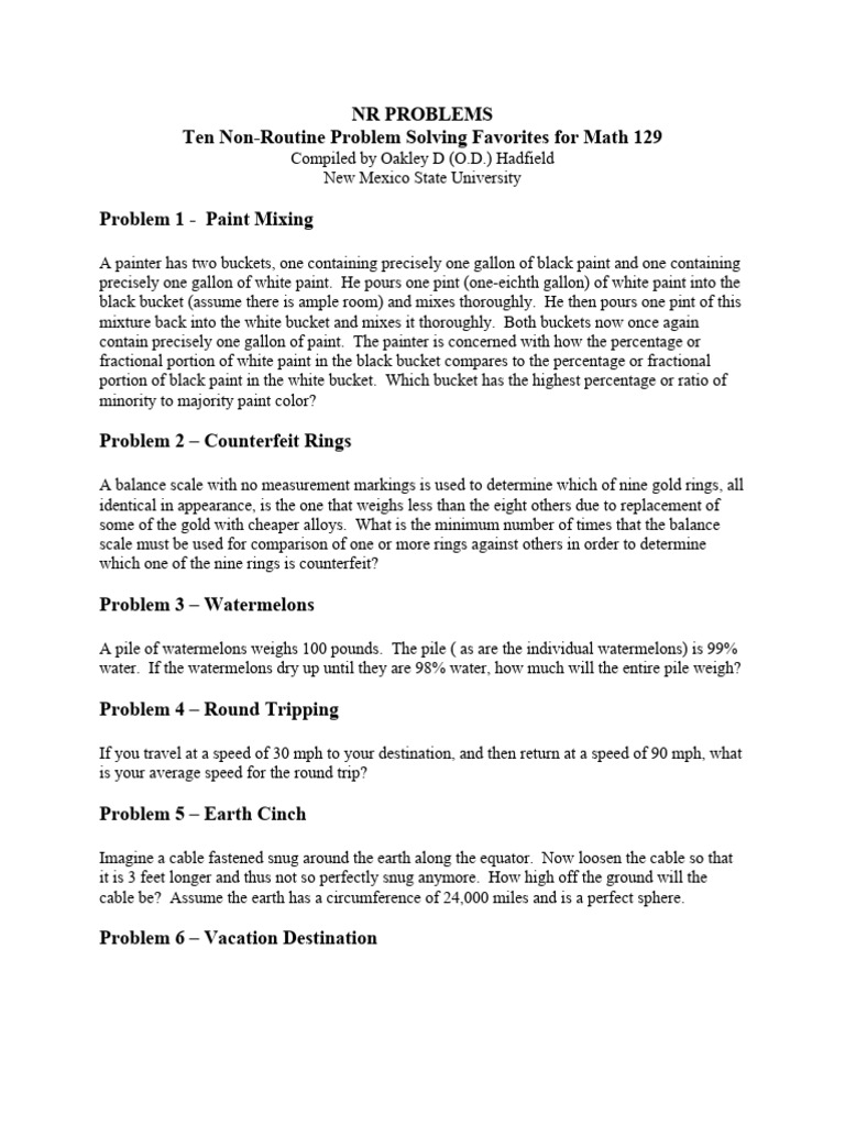 NR Problems | PDF | Gallon