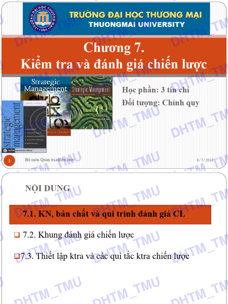 Bai Giang Quan Tri Chien Luoc DH Thuong Mai 7 3746 778 6589 | PDF