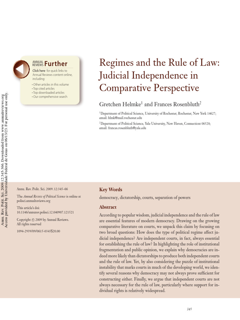 HELMKE & ROSENBLUTH - REgimes and The Rule of Law - Judicial ...