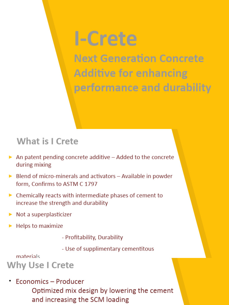 I Crete Presentation MMM | PDF | Concrete | Cement