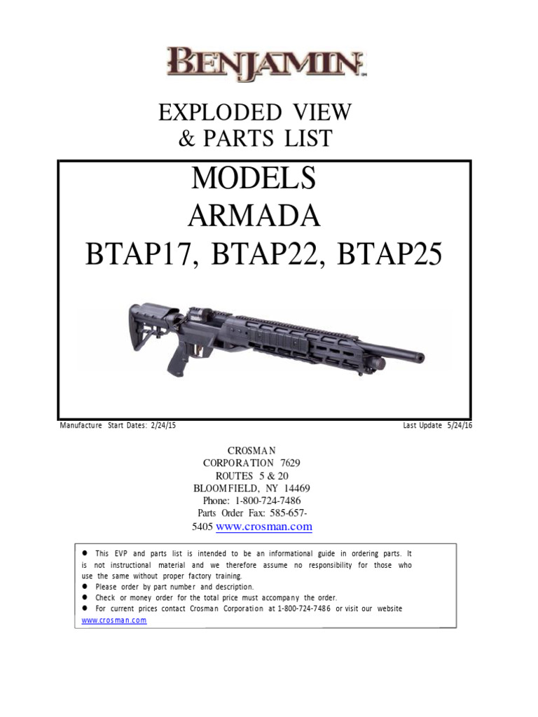 Benjamin Armada Parts List & Diagram | PDF | Military Technology | Tools