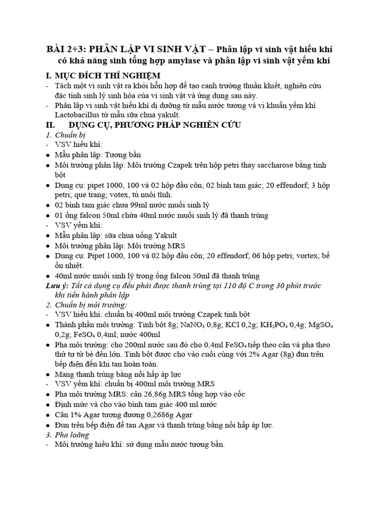 TN VSV Bài 23 | PDF