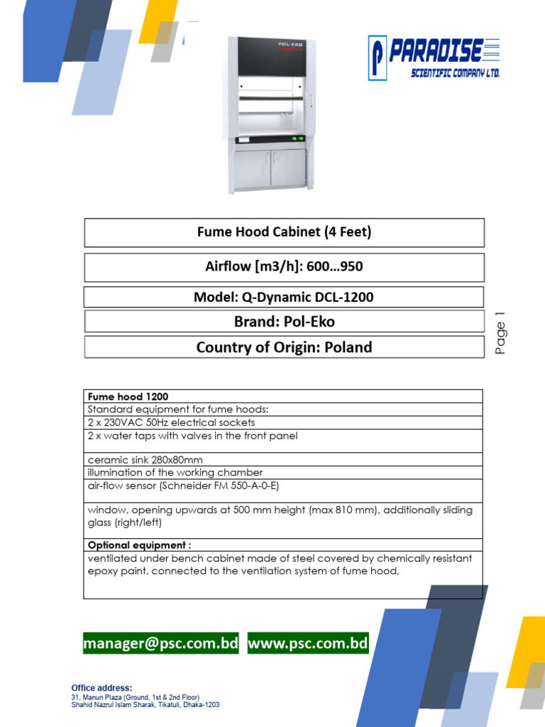 Fume Hood | PDF | Building Materials | Civil Engineering