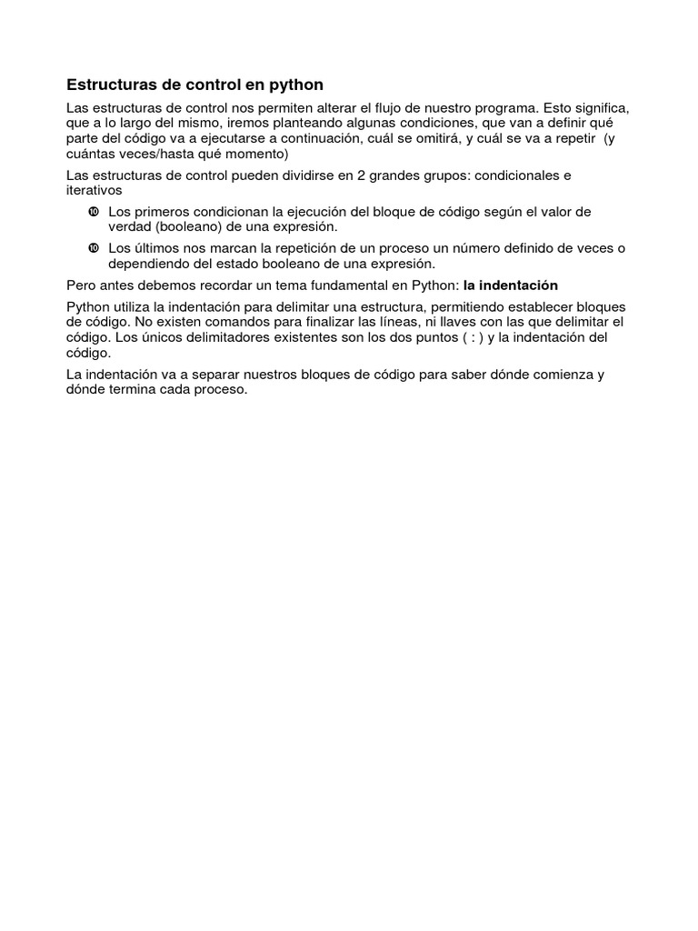 Unidad 3 Py | Descargar gratis PDF | Python (lenguaje de programación) | Flujo de control