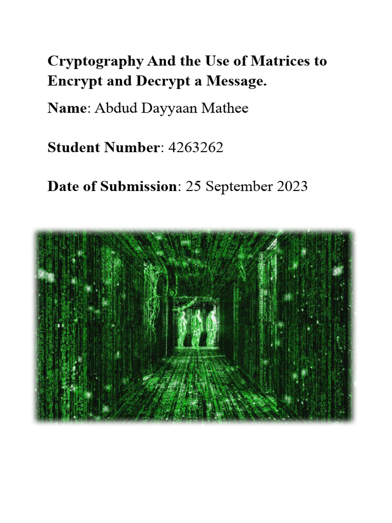 Matrices | Download Free PDF | Encryption | Matrix (Mathematics)
