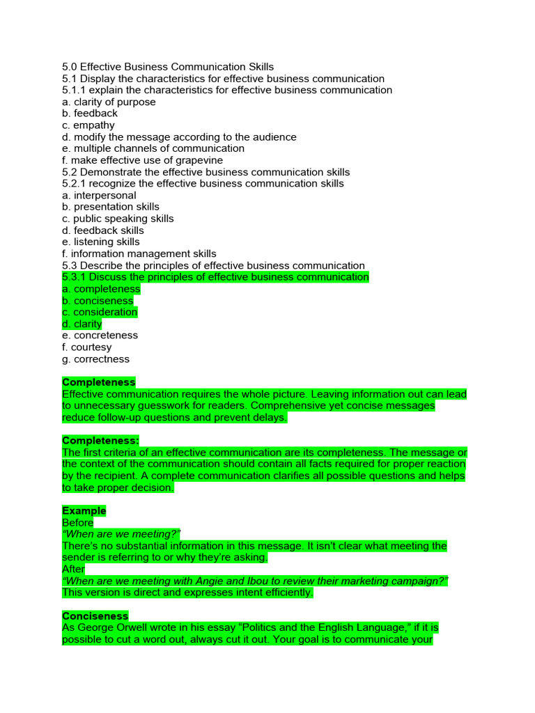 Business Communication (Business Communication Skills) | PDF ...