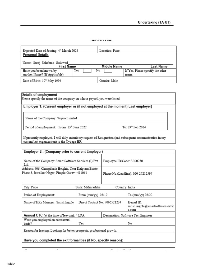 Annexure - Verification Form | PDF | Business