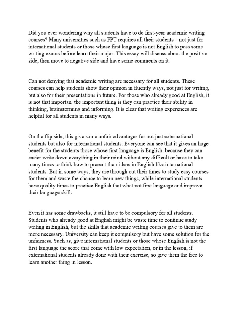 Importance of First-Year Writing Courses | PDF | Foreign Language Studies