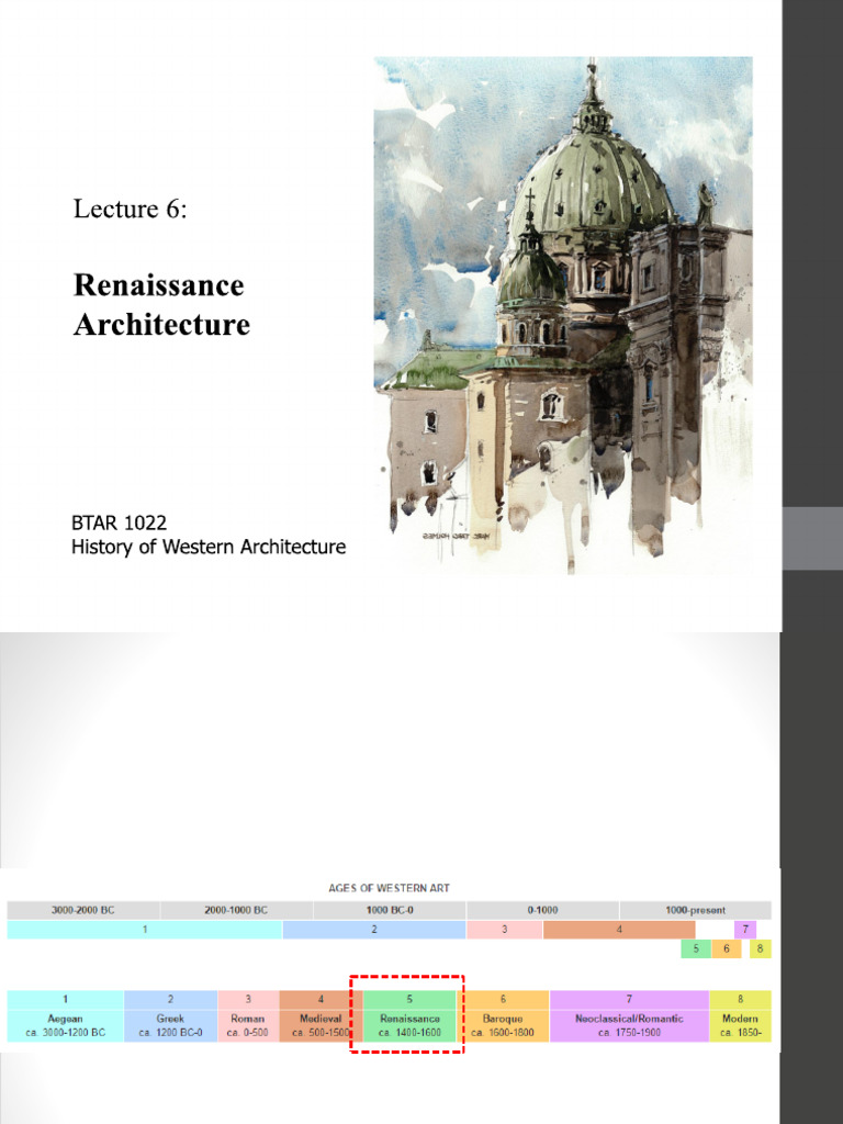 Lecture 6 - Renaissance Architecture | PDF | Dome | Architectural Elements