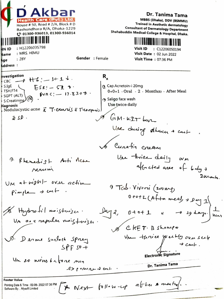 Tanima Tama - Prescription | PDF