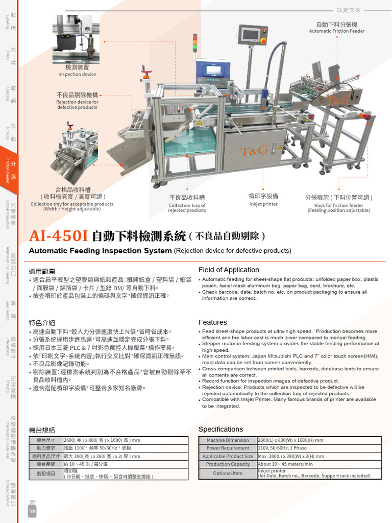 AI-450I Automatic Feeding Inspection System (Rejection Device For ...