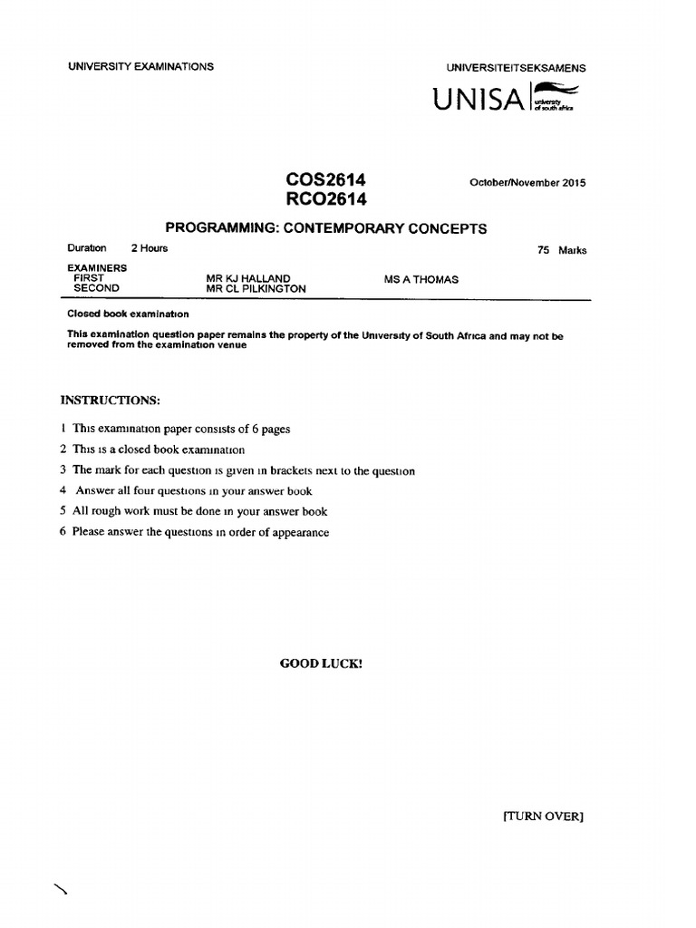 Cos2614 2015 10 e 1 | PDF