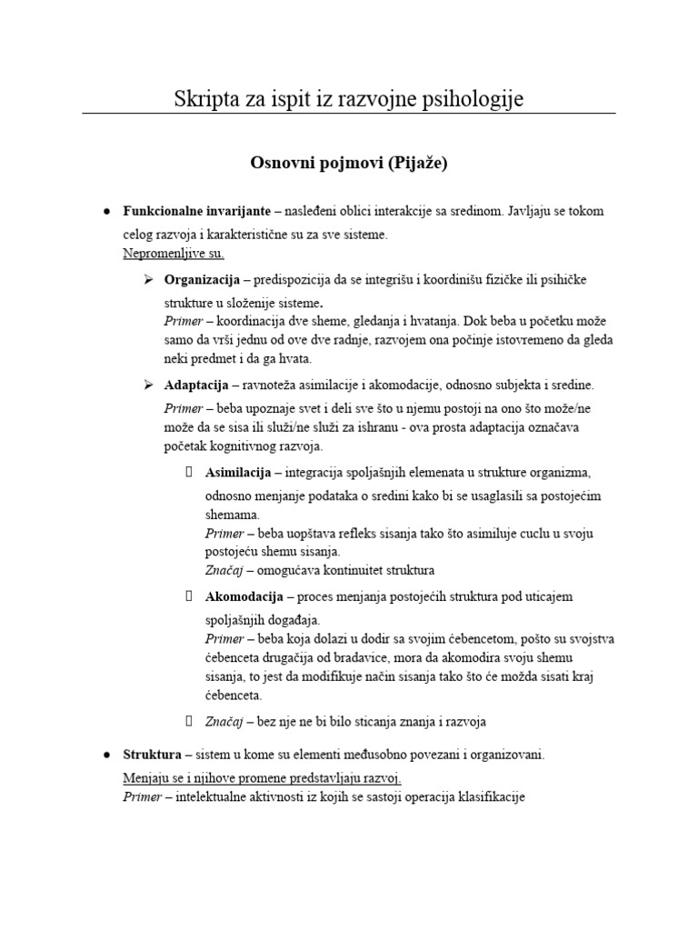 Razvojna - Skripta | PDF