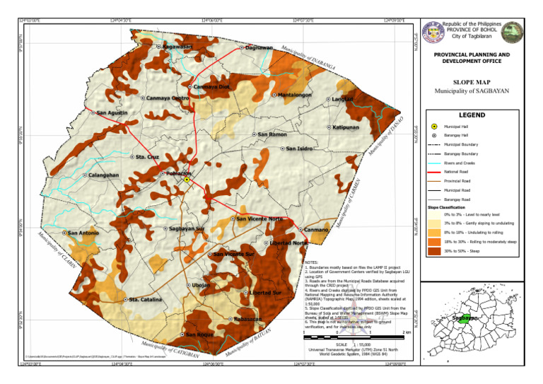 Thematics - Slope Map A4 Landscape | PDF | Map | Geographic Information ...