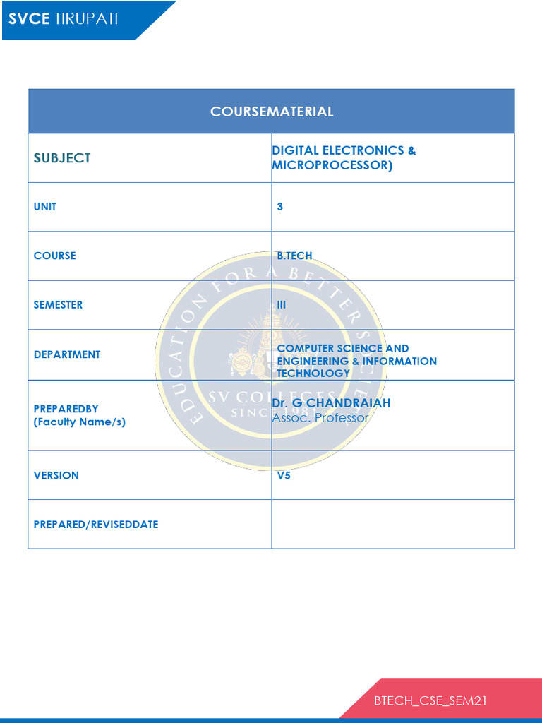 De&mp Unit - 3 | Download Free PDF | Computer Architecture | Computer Hardware