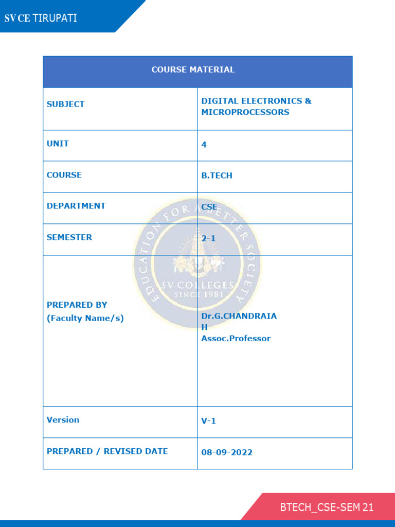 De&mp Unit - 4 | PDF | Central Processing Unit | Input/Output