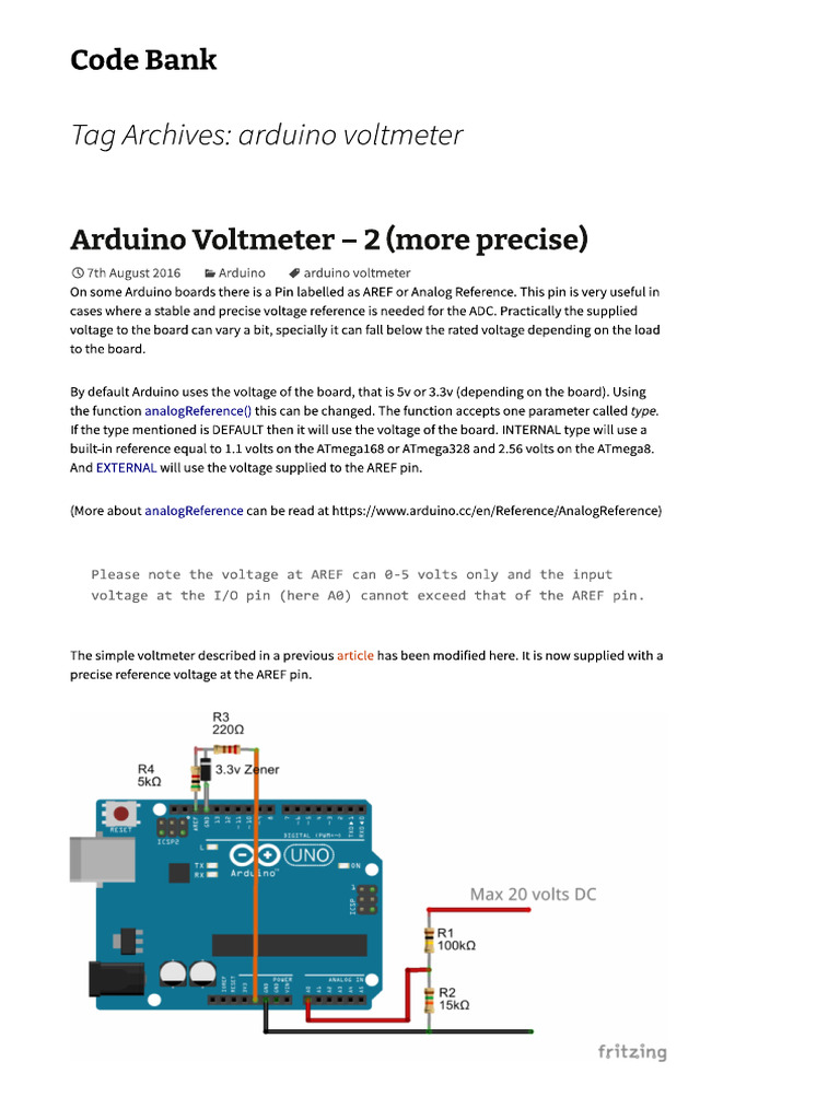 Voltimetro Arduino Zener | PDF