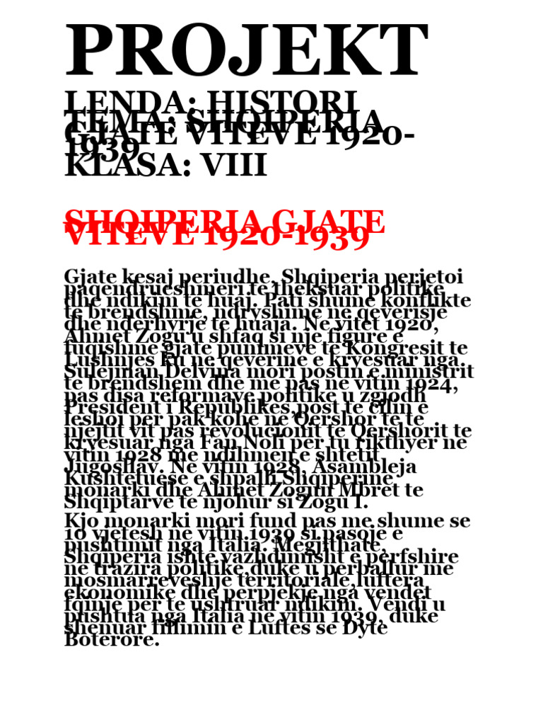 PROJEKT - Docx Shqiperia | PDF