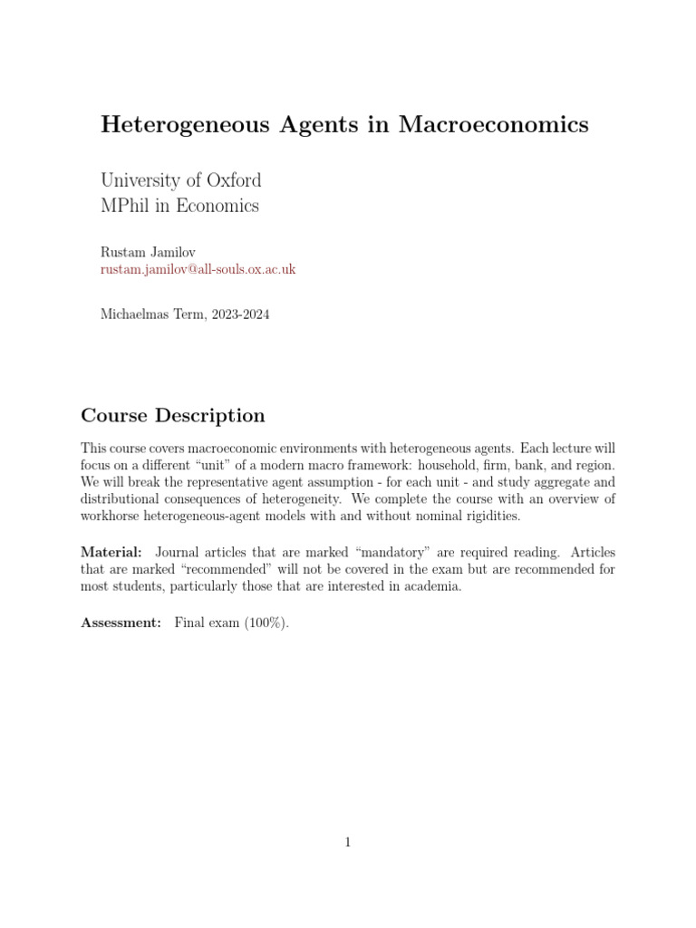 Syllabus | PDF | Macroeconomics | Economics