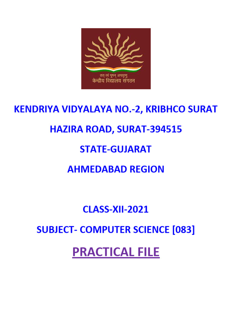 Practical Programs Class Xii | PDF | Computer Programming | Theoretical Computer Science