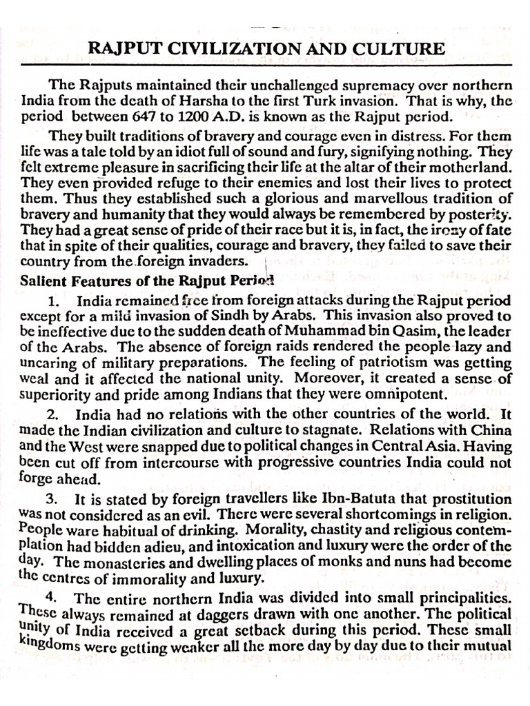 Rajput Civilization and Culture | PDF