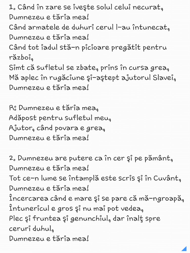 Dumnezeu e Tăria Mea | PDF