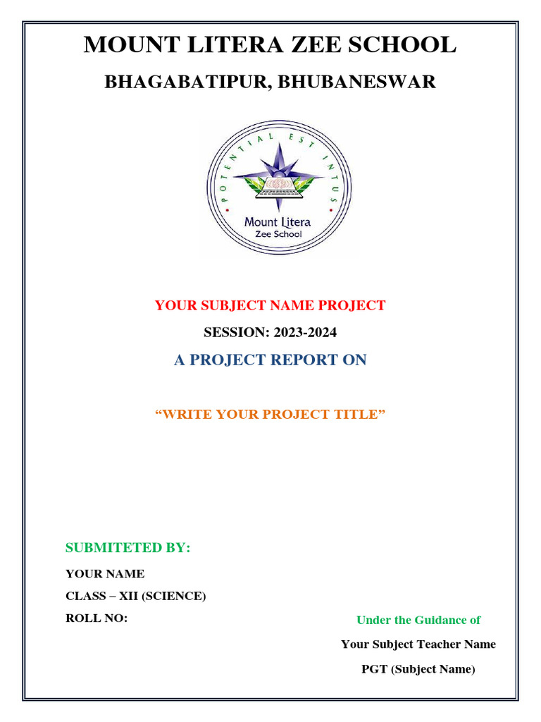 Science Project Report Front Page Design | PDF