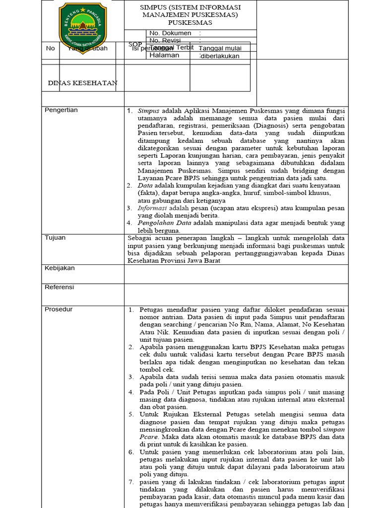 Sop Simpus PKM | PDF