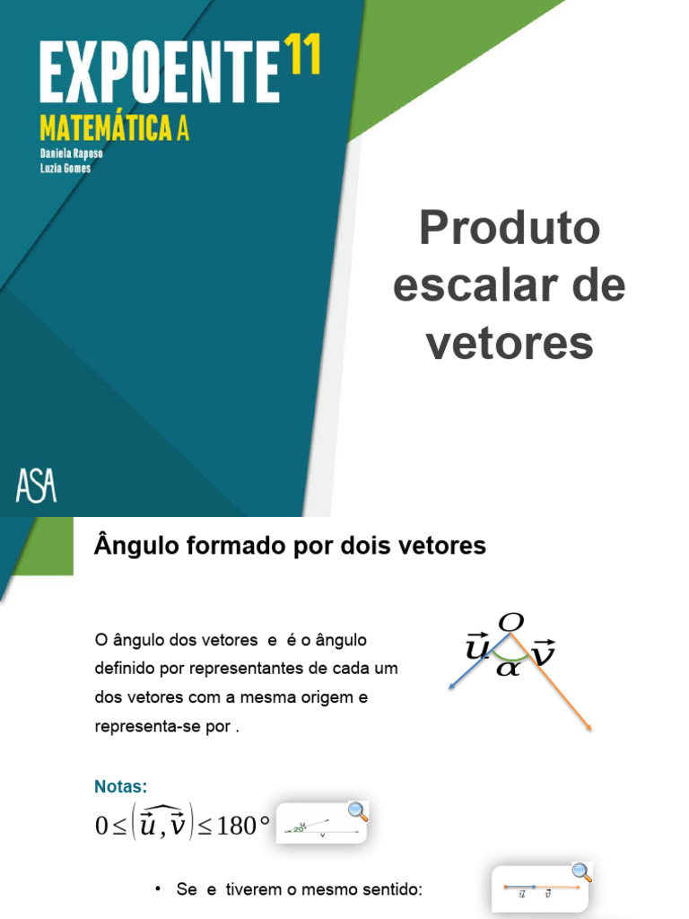 Produto Escalar de Vetores | PDF | Vetor euclidiano | Geometria