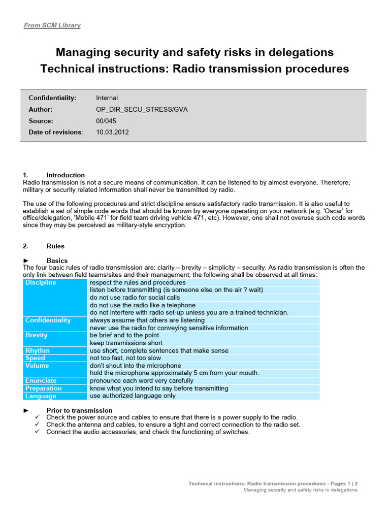 Tech and Telcom - Radio Transmission Procedures | PDF | Information And ...