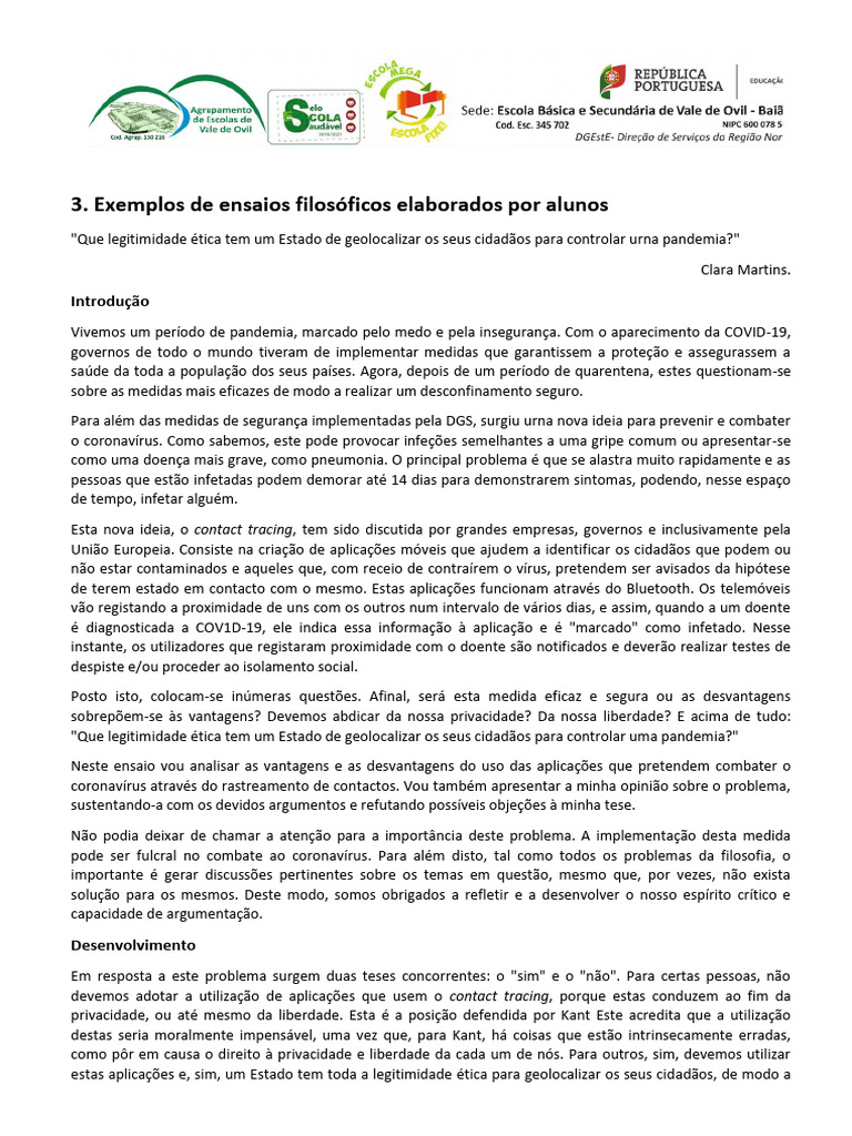 Exemplo de Ensaio Filosófico | Download grátis PDF | Utilitarismo