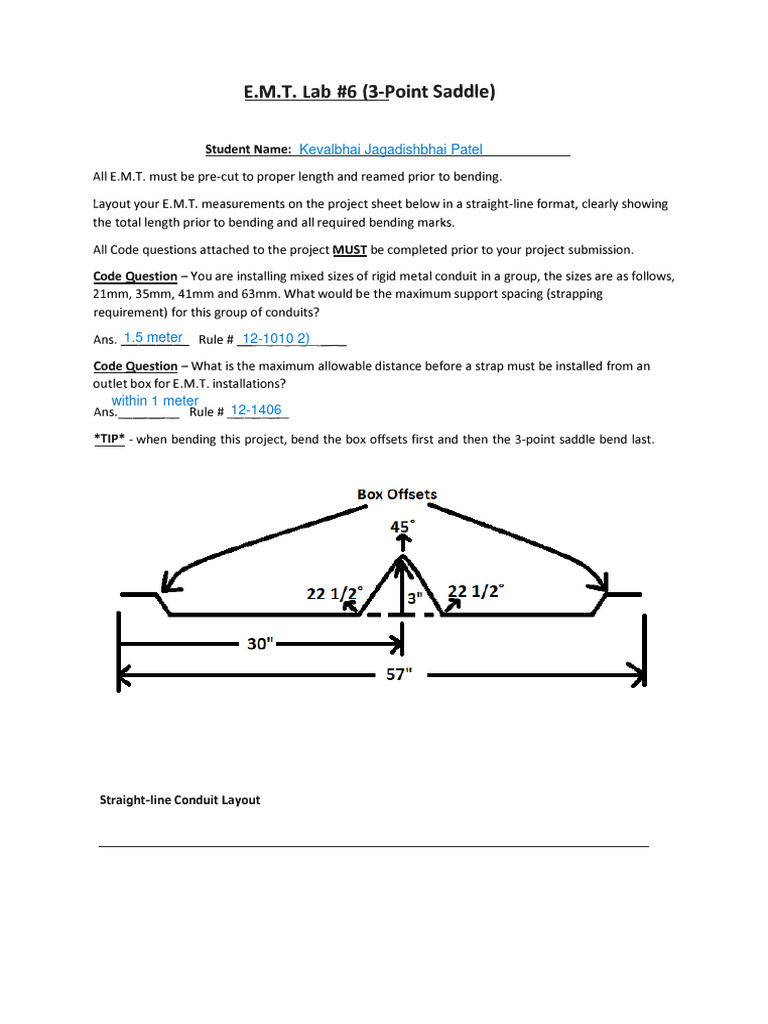 E.M.T. Lab #6 (3-Point Saddle) | PDF