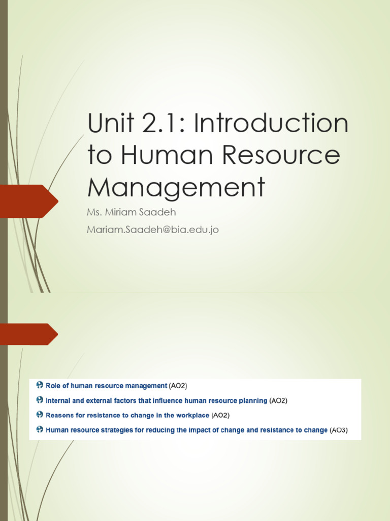 2.1 - Intro To HRM - New Syllabus | PDF | Employment | Human Resource ...