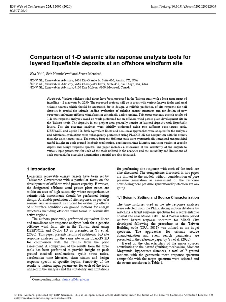1d Seismic Site Response Analysis Pdf Deformation Engineering