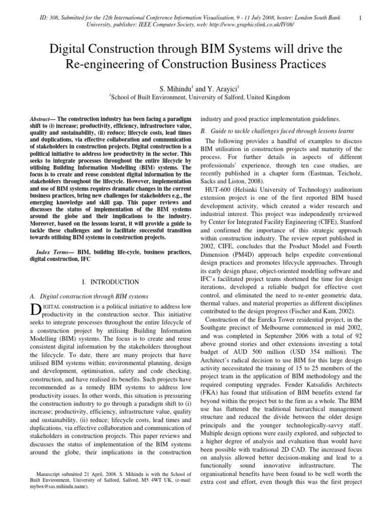 Digital Construction Through BIM Systems | PDF | Building Information ...