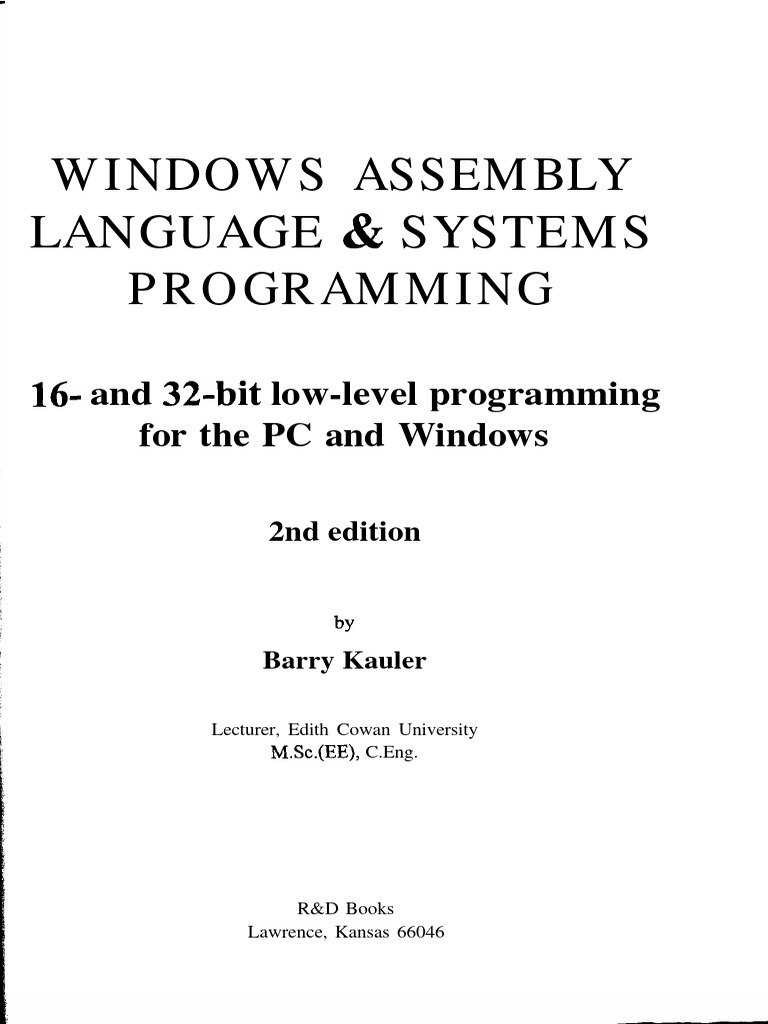 Asm Windows Assembly Language And Systems Programming Pdf Computing System Software