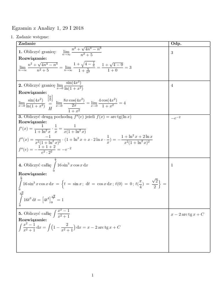 SIMR AN1 EGZ 2018 01 29 Rozw | PDF