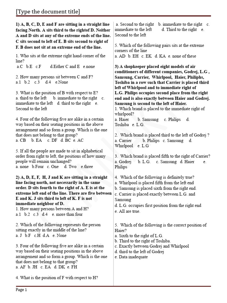 Seating Arrangement Classroom | Download Free PDF | Companies