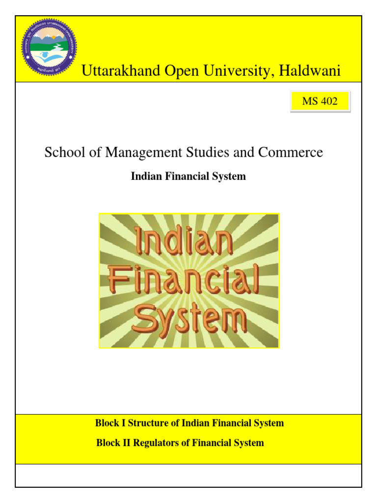 Indian Financial System MS-402 | PDF | Financial Markets | Derivative (Finance)
