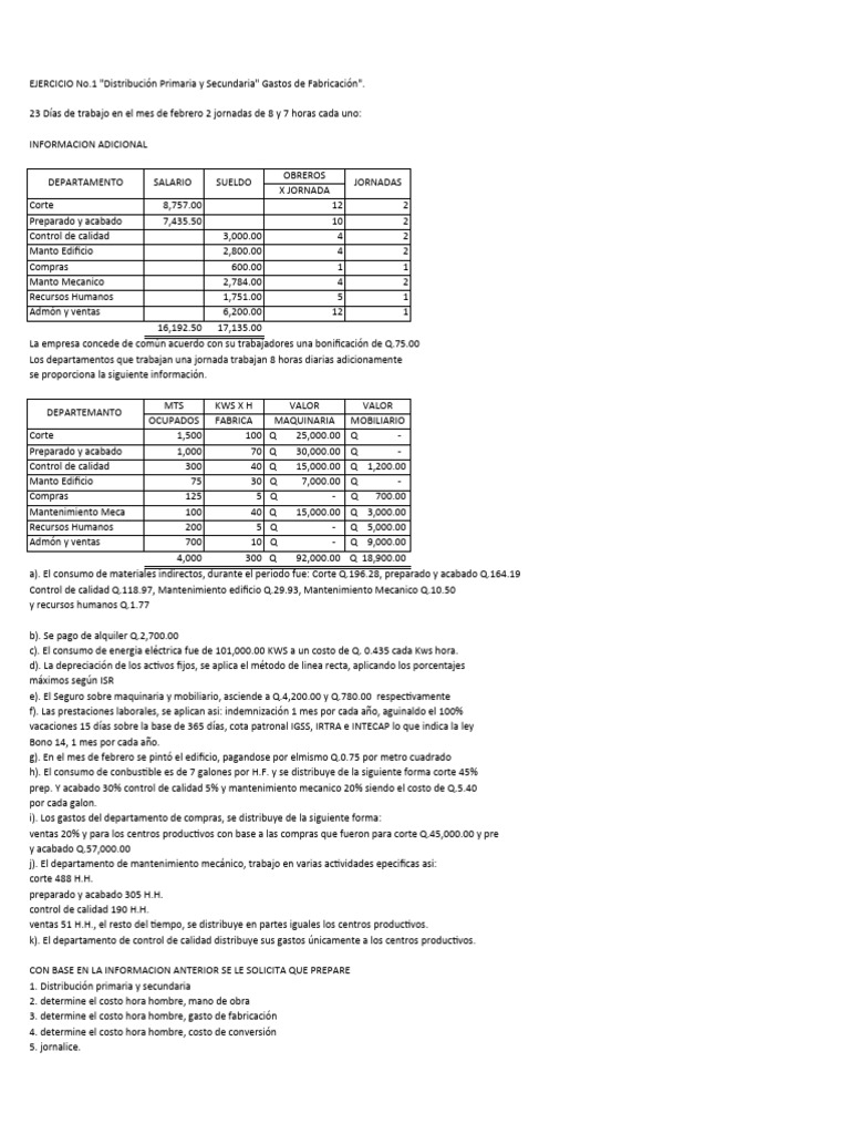 Copia de DISTRIBUCIÓN PRIMARIA Y SECUNDARIA Ejercicio de Clase | PDF ...