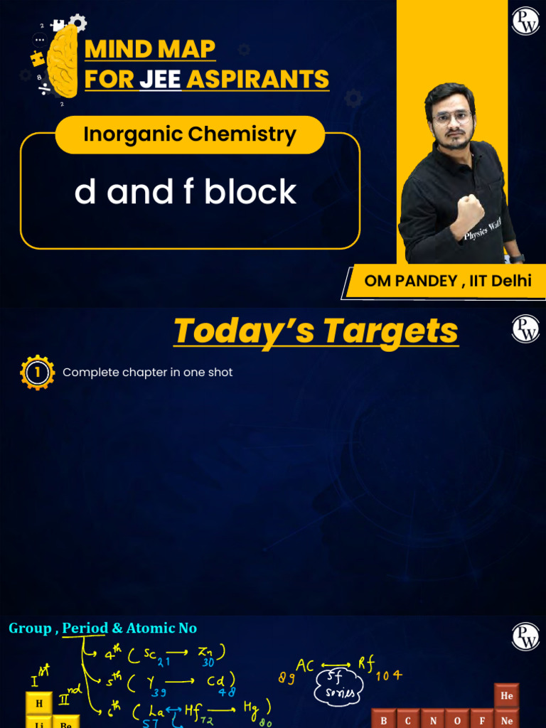 D & F BLOCK - Class Notes - JEE Mindmap | PDF | Lanthanide | Chromium